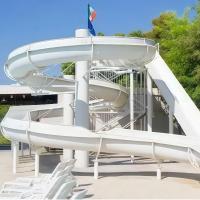 China Commercial Open Spiral Fiberglass Slide 6-8mm Thick Custom Design For Amusement Parks Pools All Ages for sale