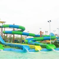 China Custom Spiral Water Slides Fiberglass Slides Durable All-Age Water Play For Amusement Parks  Pools for sale
