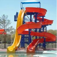 China Custom Spiral Water Slides Fiberglass Slides Durable All-Age Water Play For Amusement Parks  Pools for sale