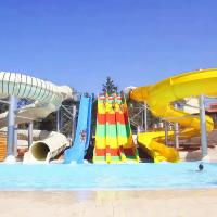 China Commercial Large Combo Fiberglass Water Slides Pool Water Park Equipment For Aqua Parks Hotels for sale