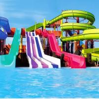 China Commercial Large Combo Fiberglass Water Slides Pool Water Park Equipment For Aqua Parks Hotels for sale