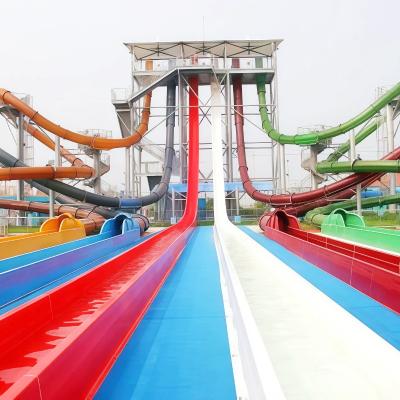 China Commercial High-Speed Fiberglass Water Slide Water Park Thrill-Ride Racing Slide Durable For Heavy Use for sale