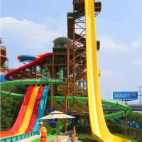 China Commercial High-Speed Fiberglass Water Slide Water Park Thrill-Ride Racing Slide Durable For Heavy Use for sale