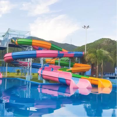 China Commercial Adult Fiberglass Spiral Water Slide Combo Heavy-Duty Anti-Uv For Amusement Parks for sale