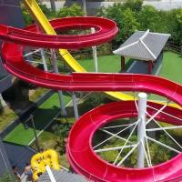China Commercial Adult Fiberglass Spiral Water Slide Combo Heavy-Duty Anti-Uv For Amusement Parks for sale