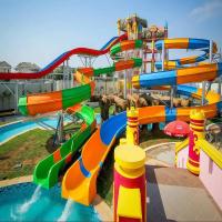 China Commercial Adult Fiberglass Spiral Water Slide Combo Heavy-Duty Anti-Uv For Amusement Parks for sale