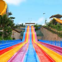 China Commercial Rainbow Multi-Lane Racing Water Slide Heavy-Duty Fiberglass  Anti-UV For Water Parks And Resorts for sale