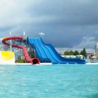China Customizable Fiberglass Spiral Rainbow Water Slide Combo 6-8mm Thick Aqua Amusement Equipment Manufacturer for sale