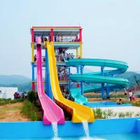 China Customizable Fiberglass Spiral Rainbow Water Slide Combo 6-8mm Thick Aqua Amusement Equipment Manufacturer for sale