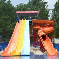 China Customizable Fiberglass Spiral Rainbow Water Slide Combo 6-8mm Thick Aqua Amusement Equipment Manufacturer for sale