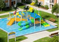 China Commercial 12x12M Water Playground Fiberglass Plastic Galvanized Steel Suitable For Hotels Water Parks All Age for sale