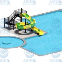 China 2.5m Height Open Spiral Water Slide Small Fiberglass Equipment For Hotel Residential Projects for sale