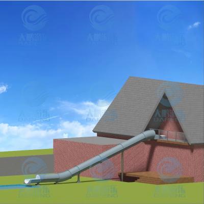 China 4.14m Durable Fiberglass Closed Water Slide Backyard Amusement For Residential Swimming Pools Custom for sale