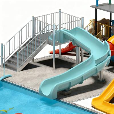 China 1.4m Open Fiberglass Pool Slide Adult Kid Water Game Equipment For Commercial Water Parks For Sale for sale