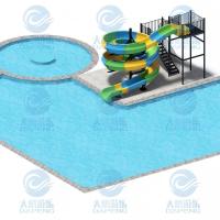 China Commercial Fiberglass Water Slide Outdoor Playground Fiberglass Galvanized Steel Durable for sale
