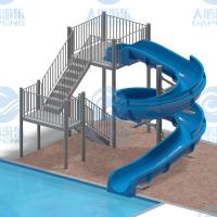 China Customized Single Spiral Slide Fiberglass Swimming Pool Game For Amusement Parks Outdoor Water Sports for sale