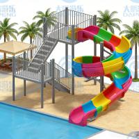 China Customized Single Spiral Slide Fiberglass Swimming Pool Game For Amusement Parks Outdoor Water Sports for sale