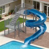 China Customized Single Spiral Slide Fiberglass Swimming Pool Game For Amusement Parks Outdoor Water Sports for sale