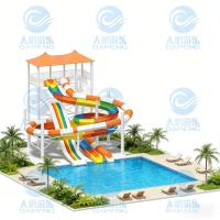 China 7-4m Multi-Type Combined Fiberglass Water Slide Commercial Water Park Amusement Equipment for sale