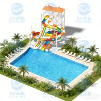 China 7-4m Multi-Type Combined Fiberglass Water Slide Commercial Water Park Amusement Equipment for sale