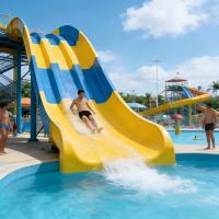 China Hot Sale Mini Rainbow Fiberglass Water Slide Used For Outdoor Playground Swimming Pool Commercial ISO for sale