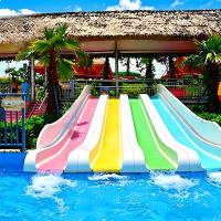 China Hot Sale Mini Rainbow Fiberglass Water Slide Used For Outdoor Playground Swimming Pool Commercial ISO for sale