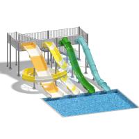 China Commercial Water Slides 4m Height Fiberglass Water Park Rides Use For Water Park Resort Amusement Park for sale