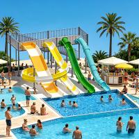 China Commercial Water Slides 4m Height Fiberglass Water Park Rides Use For Water Park Resort Amusement Park for sale