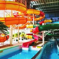 China Outdoor Water Park Slides Spiral Fiberglass Aque Park Equipment For Commercial Swimming Pool Wholesale for sale