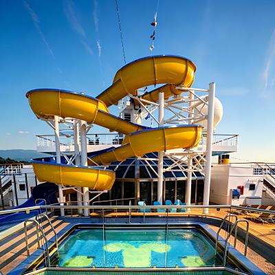 China Outdoor Water Park Slides Spiral Fiberglass Aque Park Equipment For Commercial Swimming Pool Wholesale for sale