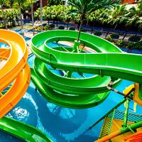 China Wholesale Commercial Fiberglass Spiral Water Slide 6-8mm Thickness Water Park Equipment With 1 Year Warranty for sale