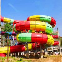 China Wholesale Commercial Fiberglass Spiral Water Slide 6-8mm Thickness Water Park Equipment With 1 Year Warranty for sale