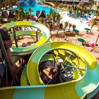 China Large Fiberglass Spiral Water Slide For Water Park 6-8mm Thickness Commercial Equipment With 1 Year Warranty for sale
