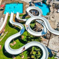 China Large Fiberglass Spiral Water Slide For Water Park 6-8mm Thickness Commercial Equipment With 1 Year Warranty for sale