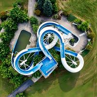 China Large Fiberglass Spiral Water Slide For Water Park 6-8mm Thickness Commercial Equipment With 1 Year Warranty for sale