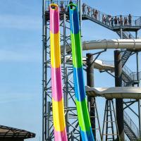 China Commercial Fiberglass High-Speed Racing Water Slides For Water Parks Swimming Pool Amusement Equipment Custom for sale