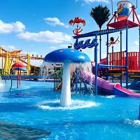 China 1.8/2.0m Height Mushroom Fiberglass Water Play Features Water Playground Toys Swimming Pools For Kids for sale