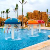 China 1.8/2.0m Height Mushroom Fiberglass Water Play Features Water Playground Toys Swimming Pools For Kids for sale