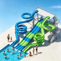 China Commercial Grade Large Combination Fiberglass Water Park Slide For Outdoor Amusement Resort Fun for sale