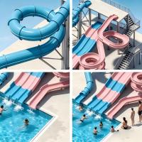 China Commercial Grade Large Combination Fiberglass Water Park Slide For Outdoor Amusement Resort Fun for sale