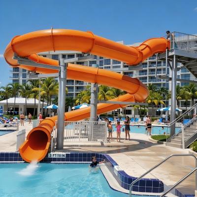 China Custom Spiral Enclosed Fiberglass Water Slide Equipment For Commercial Swimming Pool Aqua Park for sale