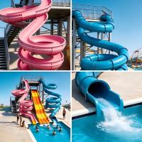China Professional Multi Lane Fiberglass Water Park Slide System For Outdoor Amusement Resort Project for sale