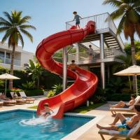 China Premium Quality Spiral Open Fiberglass Swimming Pool Water Slide For Resort And Aqua Park Project for sale