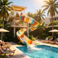 China Premium Quality Spiral Open Fiberglass Swimming Pool Water Slide For Resort And Aqua Park Project for sale