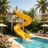 China Premium Quality Spiral Open Fiberglass Swimming Pool Water Slide For Resort And Aqua Park Project for sale