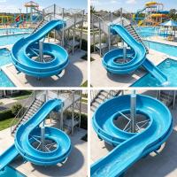 China Commercial Spiral Open Fiberglass Water Slide Equipment For Outdoor Amusement Park And Aqua Fun With ROHS for sale