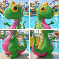 China Colorful Dinosaur Theme Children Water Play Equipment For Outdoor Splash Pad And Water Park Fun for sale