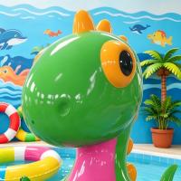 China Colorful Dinosaur Theme Children Water Play Equipment For Outdoor Splash Pad And Water Park Fun for sale