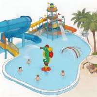 China Seahorse Theme Kids Water Play Feature For Commercial Splash Pad And Resort Swimming Pool Park for sale