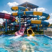 China Open Enclosed Spiral Fiberglass Water Slide 6-8mm Thickness For Commercial Swimming Pool And Hotel Resort Fun for sale